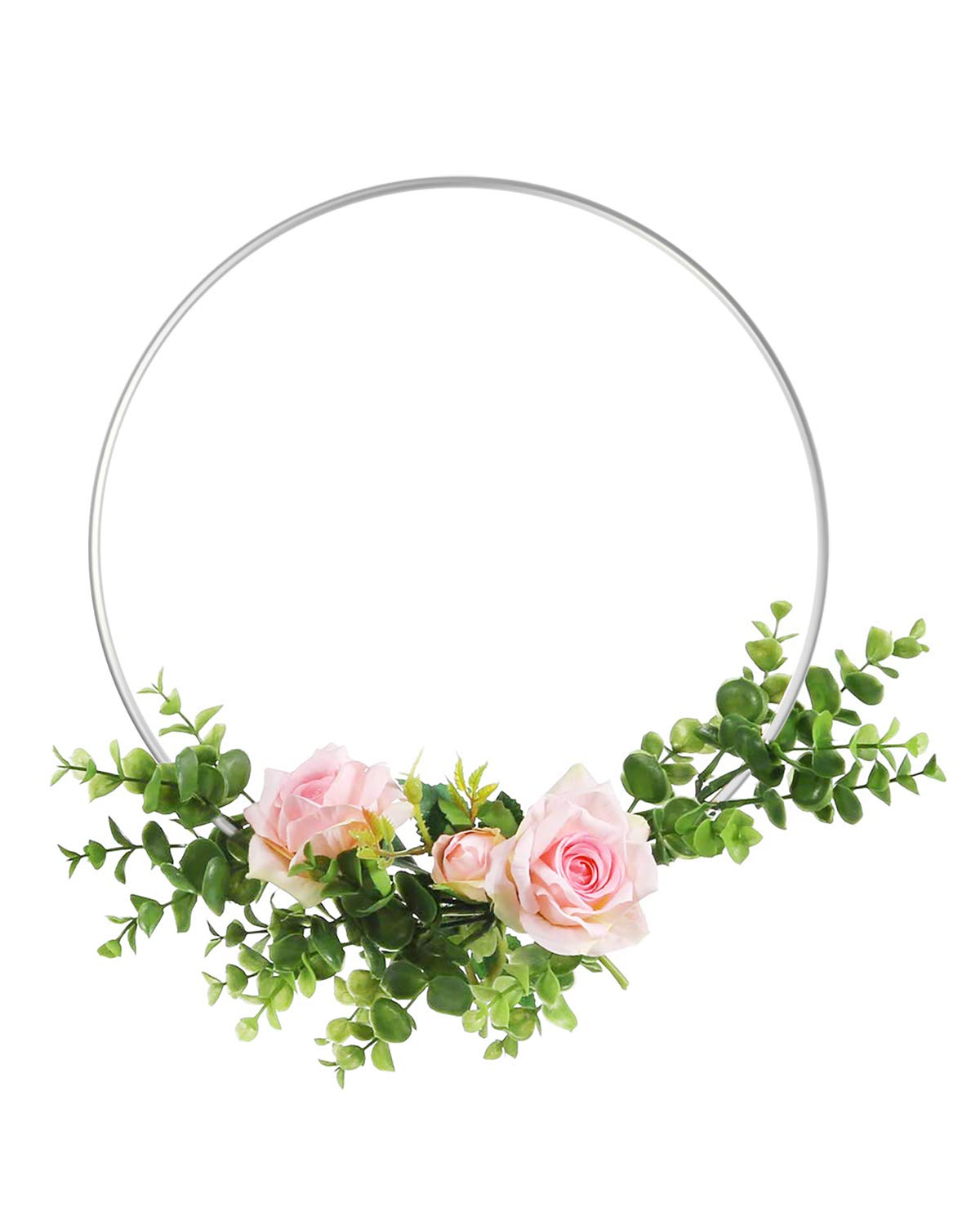 Sntieecr 9 PCS 3 Sizes Metal Floral Hoop Wreath Macrame Silver Hoop Rings for DIY Floral Macrame Hoop, Wedding Decorations, Dream Catcher and Wall Hanging Crafts (6 / 8 / 10 inch)