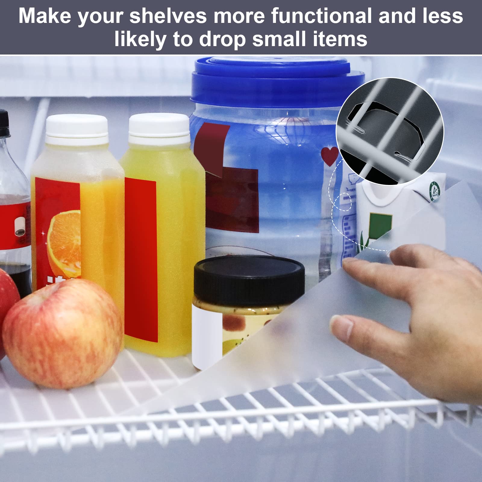 2 Roll Wire Shelf Liner Clear Shelf Covers for Wire Shelving 12 Inch Wide Waterproof Non Adhesive Refrigerator Pantry Wire Shelf Plastic Mats for Kitchen Cabinet Drawer Fridge Rack, 10 Foot Roll
