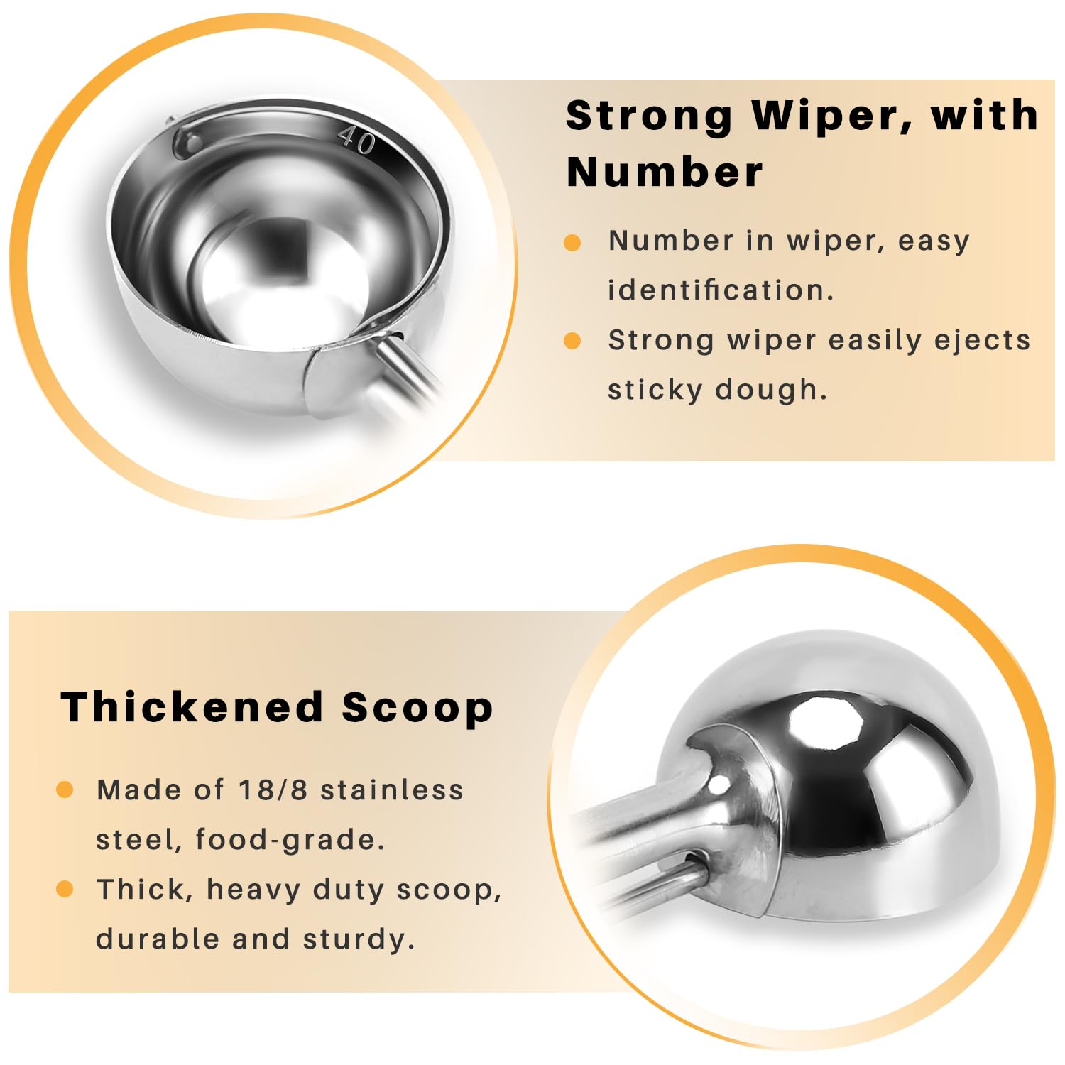 Fayomir Cookie Scoop Set - Small/1 Tablespoon, Medium/2 Tablespoon, Large/3 Tablespoon - Ice Cream Scoop Set, 18/8 Stainless Steel Dough Scoop Cupcake Scoop Melon Baller