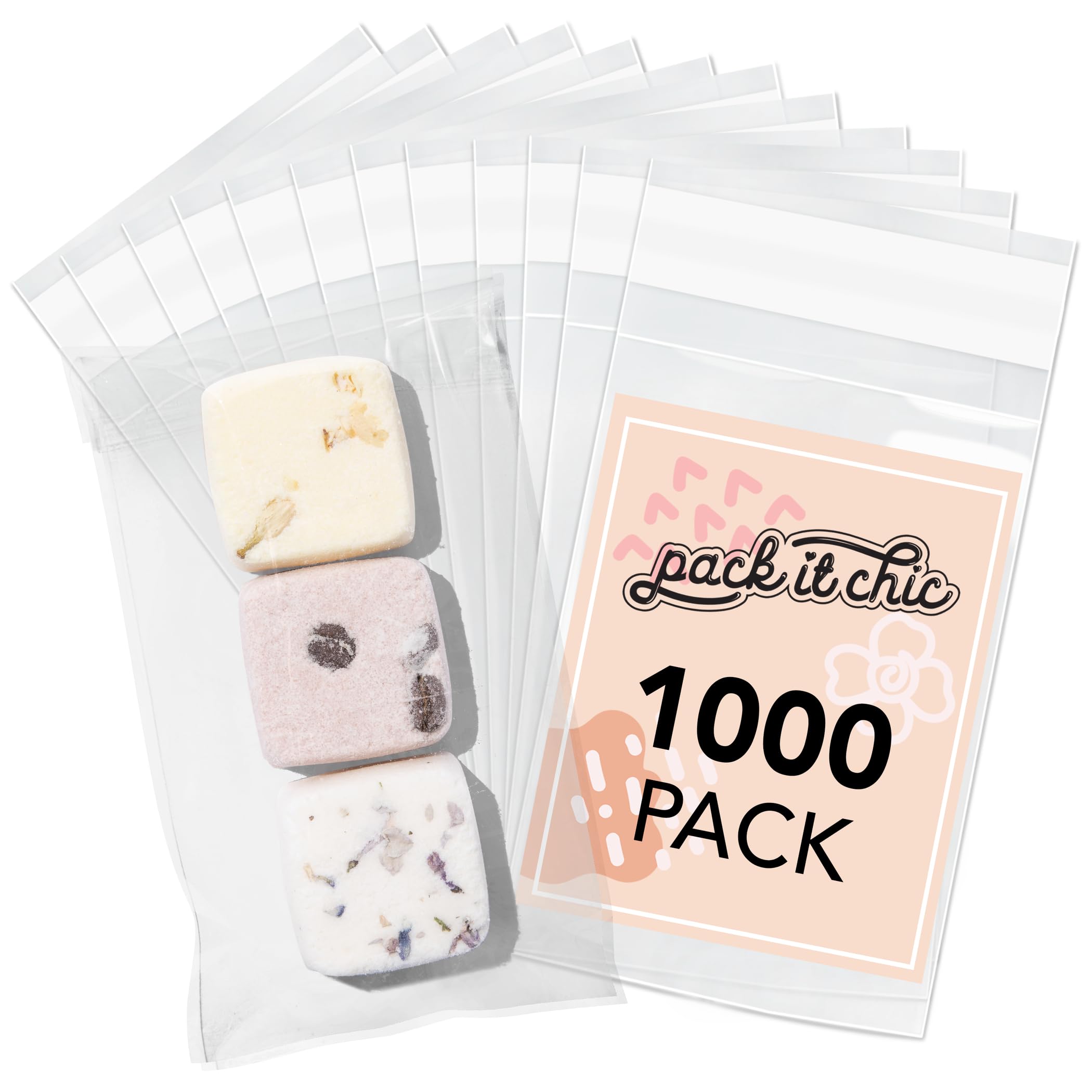 Pack It Chic - 3” X 5” (1000 Pack) Clear Resealable Polypropylene Bags - Fits 3X5 Prints & Photos - Self Seal