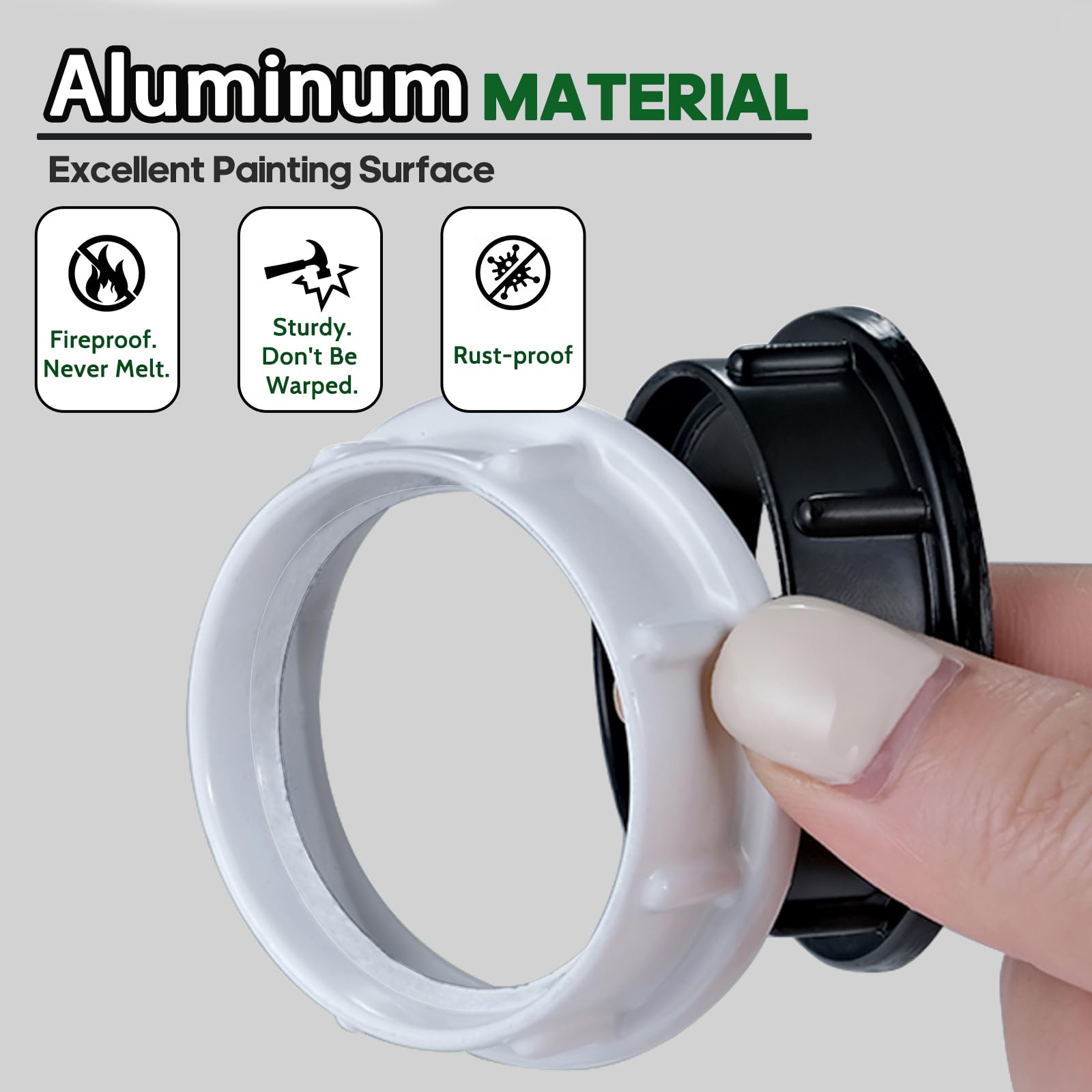Light Socket Shade Rings,Aluminum Threaded Socket Ring for Medium Base E26 Sockets,Retaining Rings for Glass Lamp Shades/Light Fixtures (4-Pack White Color/For Thread Diameter 1-1/2 Inches)