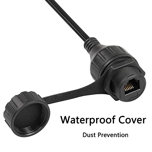 CERRXIAN 1FT Phone Cord RJ11 / RJ12 6P6C Male to Female Panel Mount Waterproof Extension Cable Compatible with Data and Voice