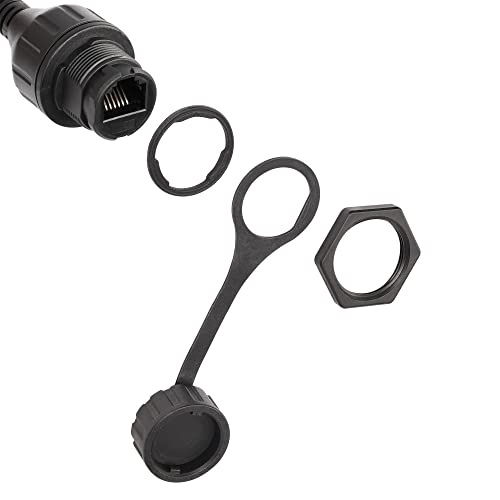 CERRXIAN 1FT Phone Cord RJ11 / RJ12 6P6C Male to Female Panel Mount Waterproof Extension Cable Compatible with Data and Voice