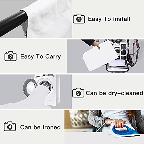 Lidlife 10 x 10 ft White Backdrop Background for Photography, Wrinkle-Resistant Photography Backdrop Background with 4 Backdrop Clip, Polyester Fabric Chromakey White Screen for Video Studio Photo