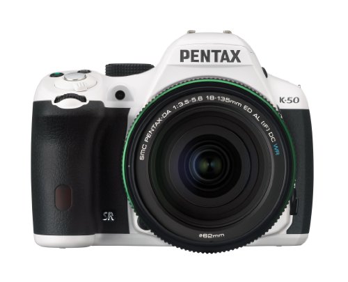 Pentax K-50 16MP Digital SLR Camera Kit with DA 18-135mm WR f3.5-5.6 Lens (White)