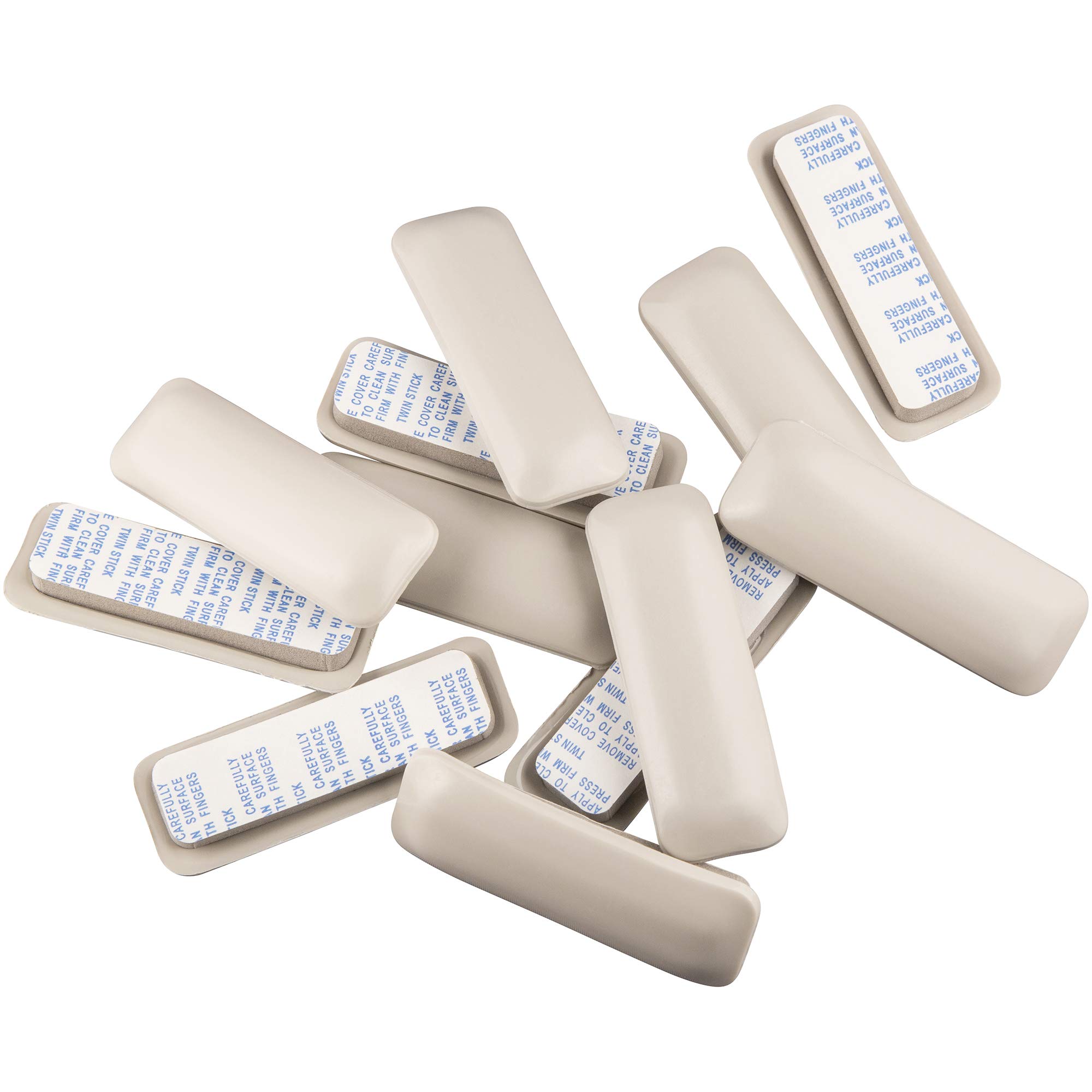 Super Sliders 7/8" x 2 7/8" Self-Stick Outdoor Furniture Glides for Your Outdoor Living Spaces, Beige (12 Pack)