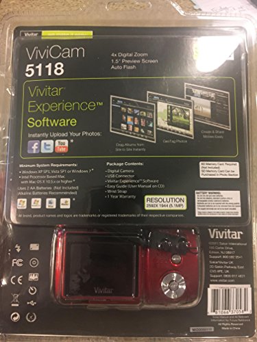 Vivitar 5118BL ViviCam 5 MP Compact System Camera with 1.5-Inch LCD Body (Blue)