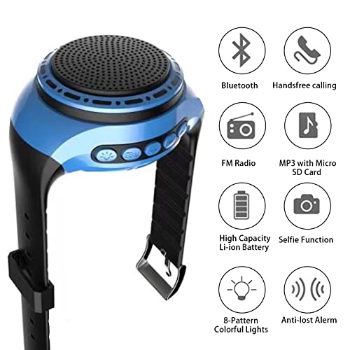 OriDecor Wireless Wearable Waterproof Wrist Portable Bluetooth Speaker Watch with Multi Function FM Radio & MP3 Player & TWS & Selfie & Ultra Long Standby Time for Running, Hiking, Riding(Blue)