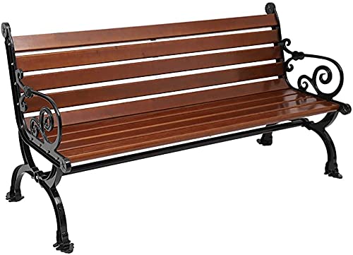 Garden Benches , Patio Bench Park Bench Outdoor Conversation Couch, Outdoor Solid Wood Garden Bench, Anti- Corrosion Wood Cast Iron Frame Park Bench, Outdoor Porch Decorative Terrace Bench (Size : 120