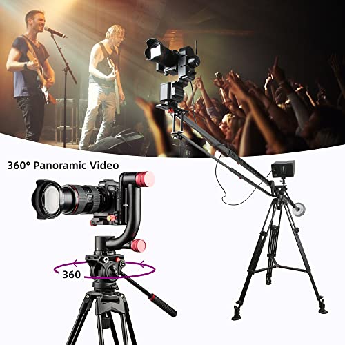 VILTROX VX-18M Professional Heavy Duty Video Camcorder Tripod with Fluid Drag Head and Quick Release Plate, 74" inch,Max Loading 10KG, with Carrying Bag,Horseshoe Shaped Bracket