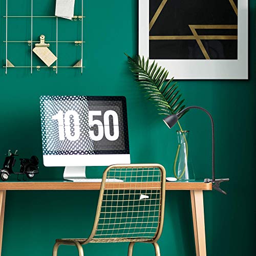 Newhouse Lighting NHCLP-OL-BK Olivia LED Clamp Light Desk Lamp with Flexible Gooseneck, 3 Brightness Levels & 3 Color Modes, Black
