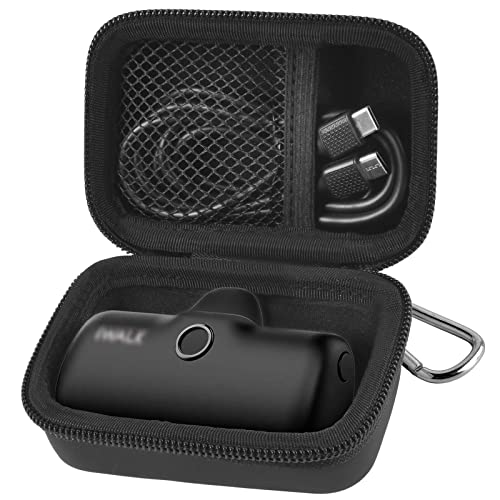 Case Compatible with iWALK Portable Charger Power Bank 4500/ 4800mAh. Charging Battery Pack Holder Storage for LinkPod Mini for iPhone 13/ 12/ 11/ Pro Max, Pocket Organizer for USB-C - Black Bag Only