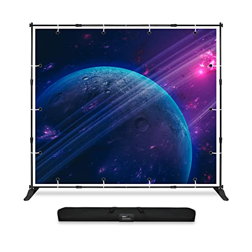 Yohenkta Backdrop Banner Stand, 8ft Adjustable Photo Studio Backdrop Stand Kit with Carrying Bag for Trade Show, Photography, Wall Exhibitor Background, Party, Wedding