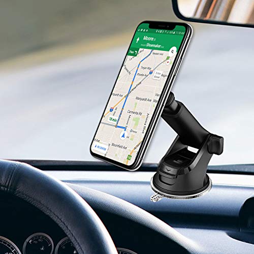 Cellet Magnetic Car Phone Mount, Universal Dashboard & Windshield, Super Strong Suction Cup Car Phone Holder Adjustable Telescopic Long-Arm Compatible with iPhone Samsung Galaxy Google Pixel Moto