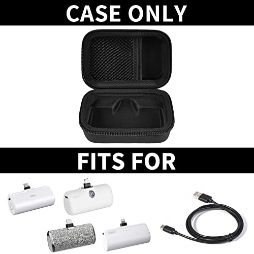Case Compatible with iWALK Portable Charger Power Bank 4500/ 4800mAh. Charging Battery Pack Holder Storage for LinkPod Mini for iPhone 13/ 12/ 11/ Pro Max, Pocket Organizer for USB-C - Black Bag Only