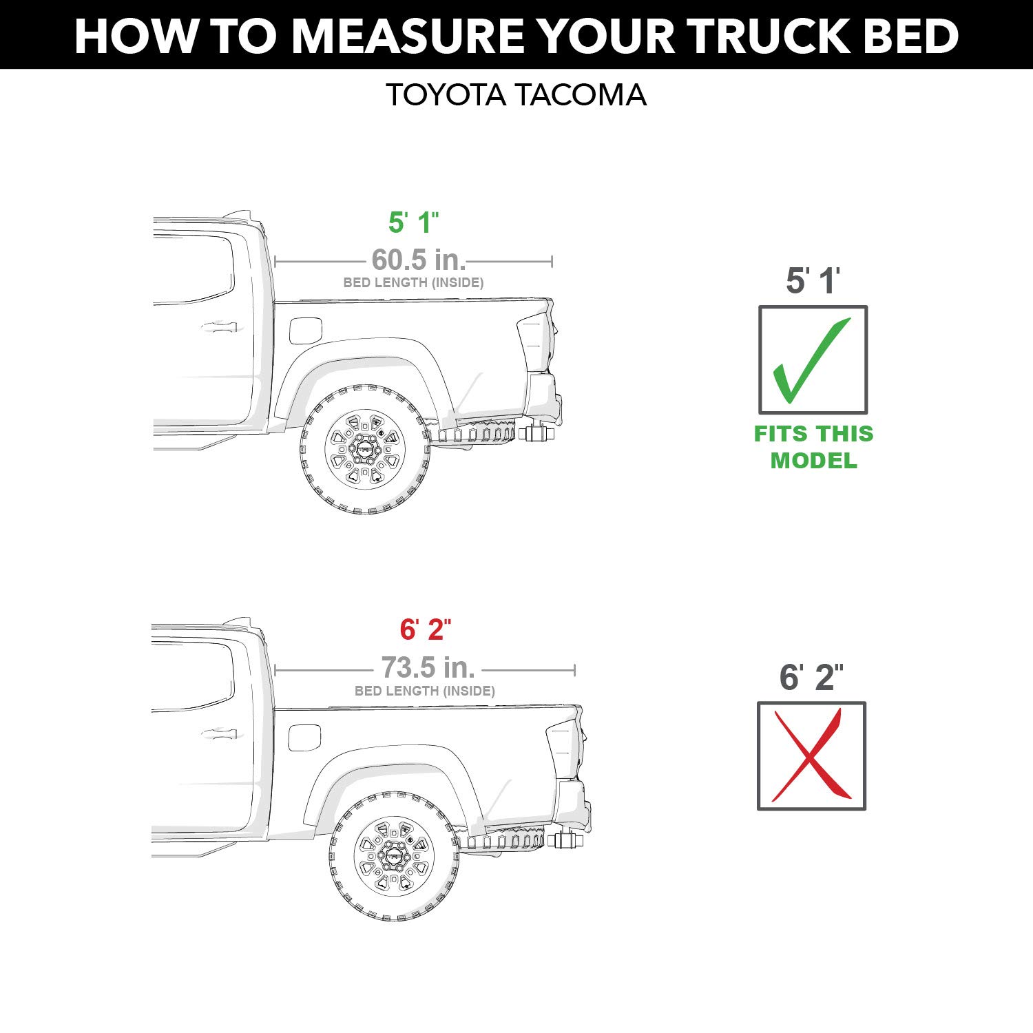 Tonno Pro Tonno Fold, Soft Folding Truck Bed Tonneau Cover | 42-501 | Fits 2005 - 2015 Toyota Tacoma 5' Bed (60.3")