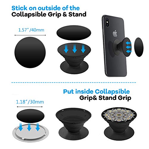 Ozgoe Happy Bell (14 Pack) Universal Mount Metal Plate with Adhesive for All Magnetic Car Mount Cell Phone Holder Cradle-Less Air Vent Mount -– Rectangular and Round,Black