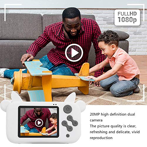 PAKIDS Camera Mini Children Camera Portable Cow Children Camera Mini Cartoon Digital DV Game Gift 400mAh Large Capacity Battery Gift for Kid Children Camera(Brown) (Color : Brown)