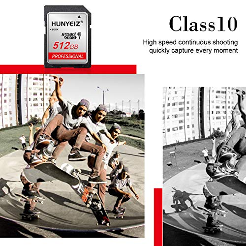 512GB SD Card Memory Card High Speed Security Digital Flash Memory Card Class 10 for Cameras,Vlogger&Videographer and Other Compatible Devices(512GB