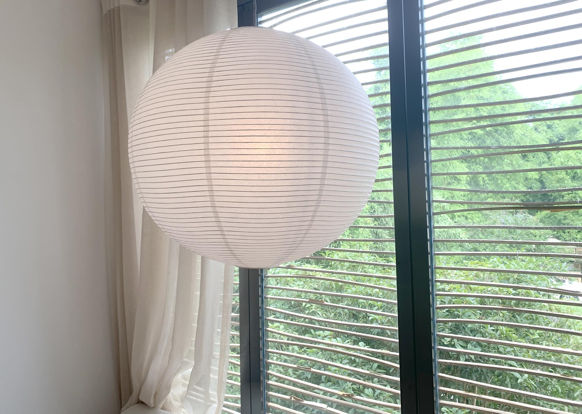 Henjjras White Round paper lamp shade 50cm(19Inch) Chinses Lantern Pendant Lamp Shade,Large Foldable Lampshade