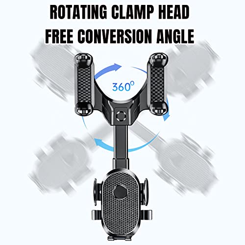 DUCTIAIARY 【2 Generation Upgrade】 Phone Mount for Car丨Adjustable Rearview Cell Mount丨360°Rotatable and Retractable Car Phone Holder, Universal Mirror Phone Holder for All Mobile Phones - More Stable