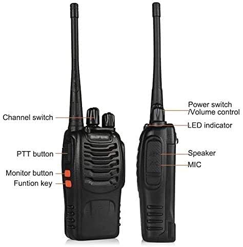 Baofeng BF-888S Ham Two Way Radio, Walkie Talkie with Rechargeable Battery Headphone Wall Charger Long Range 16 Channels (2 Pack)