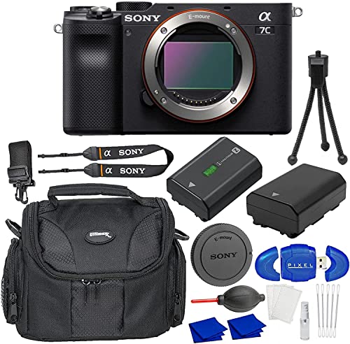Sony Alpha a7C Mirrorless Digital Camera Bundle with Extra Battery, Gadget Bag, Card Reader, Starter Kit, Blower & Microfiber Cloth