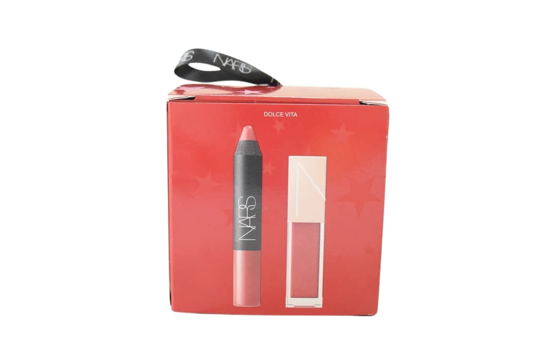 NARS Mini Shine On Dolce Vita Lip Duo Set:: Mini Velvet Matte Lip Pencil in Dolce Vita and Mini Afterglow Lip Shine in Dolce Vita