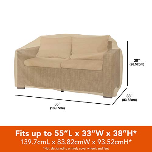 Modern LeisureĀ® Basics Patio Loveseat Cover, 55" L x 33" W x 38" H, Khaki