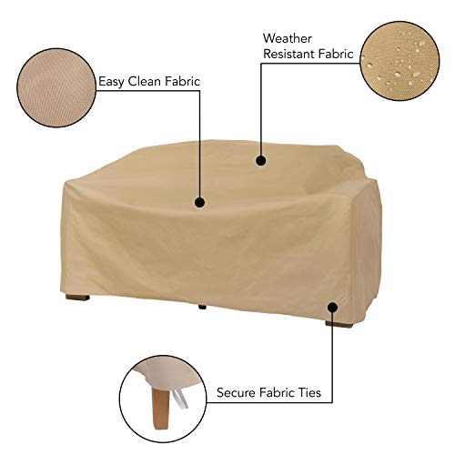 Modern LeisureĀ® Basics Patio Loveseat Cover, 55" L x 33" W x 38" H, Khaki