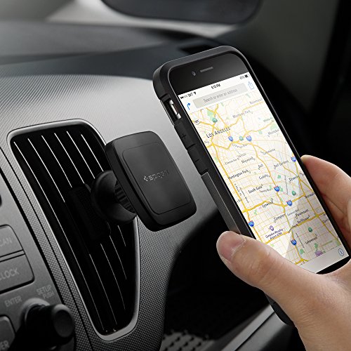 Spigen Hexa Magnetic Air Vent Hands Free Clip Cell Phone Mount Holder for Car Compatible with All Mobile Phones - Black