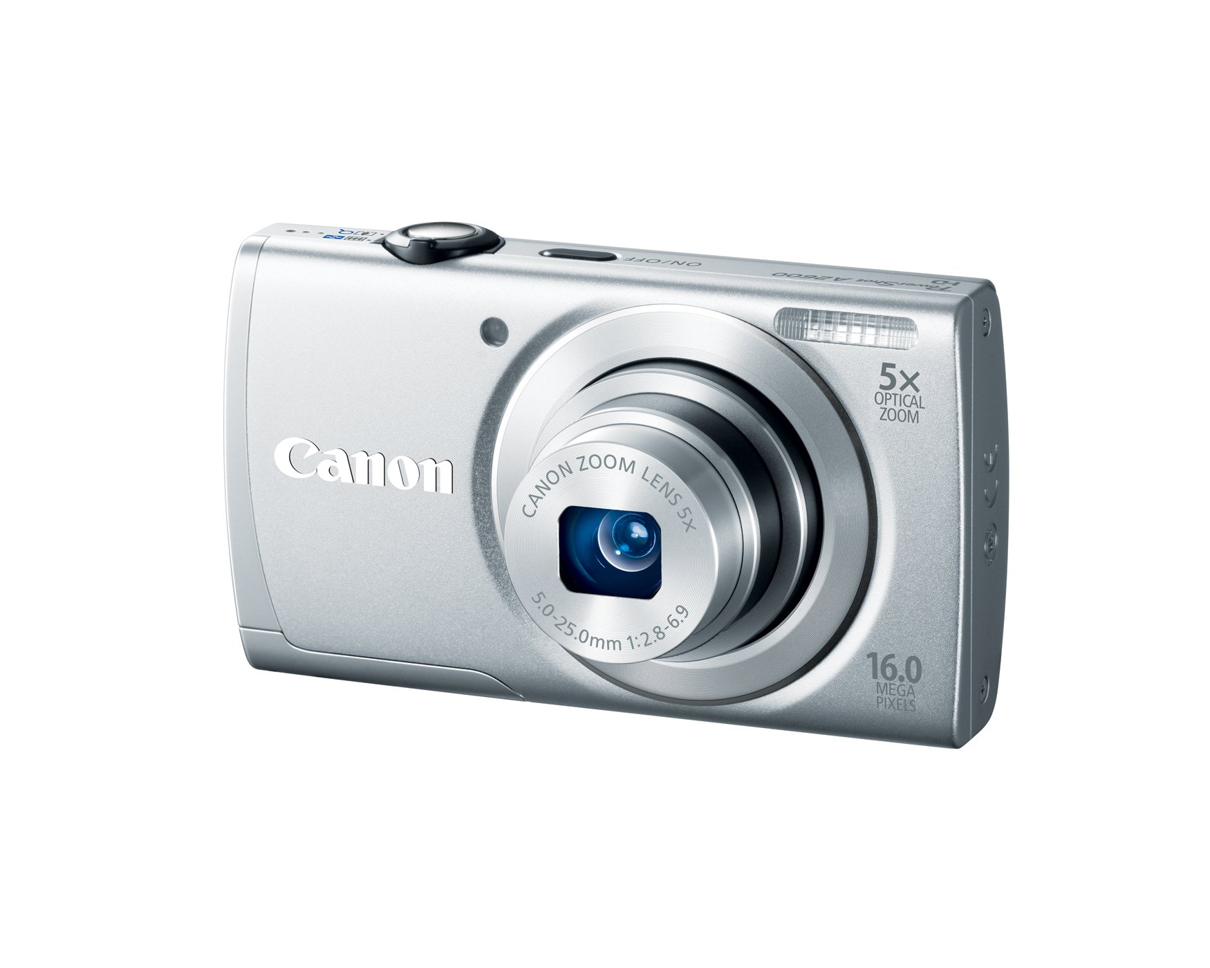 Canon PowerShot A2600 is 16.0 MP Digital Camera with 5X Optical Zoom and 720p Full HD Video Recording (Silver)