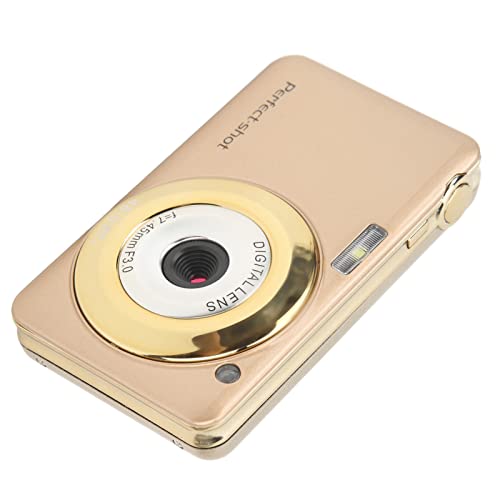 DAUERHAFT Children Digital Camera, 2.7in Camera Automatic Light Sensitivity Speed Self Timer Single Shot for Senior Citizen(Gold)