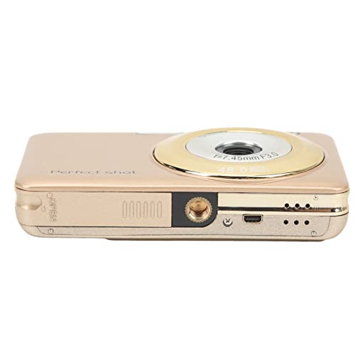 DAUERHAFT Children Digital Camera, 2.7in Camera Automatic Light Sensitivity Speed Self Timer Single Shot for Senior Citizen(Gold)