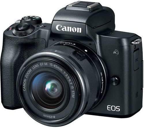 Commander Optics Professional Photo Bundle for M50 Mirrorless Digital Camera (Black) w/EF-M 15-45mm f/3.5-6.3 is STM + Wide-Angle and Telephoto Lenses + Portable Tripod + Memory Card