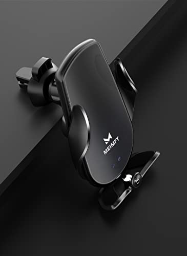 MEIMFY Wireless Car Charger Mount,Auto Clamping Air Vent Phone Holder for Car,New Upgraded Model,15W Qi Fast Charging/Magnetic DC Charging for All Mobile Phones,iPhone,Samsung,Pixel
