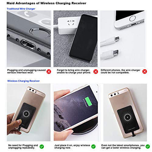 MyMAX β Type C 1300mA Super-Fast Qi Wireless Charging Receiver and Adapter Compatible with Google Pixel, Samsung, LG, and Other USB-C Android Phones (Long Version, Plastic Toothpick)