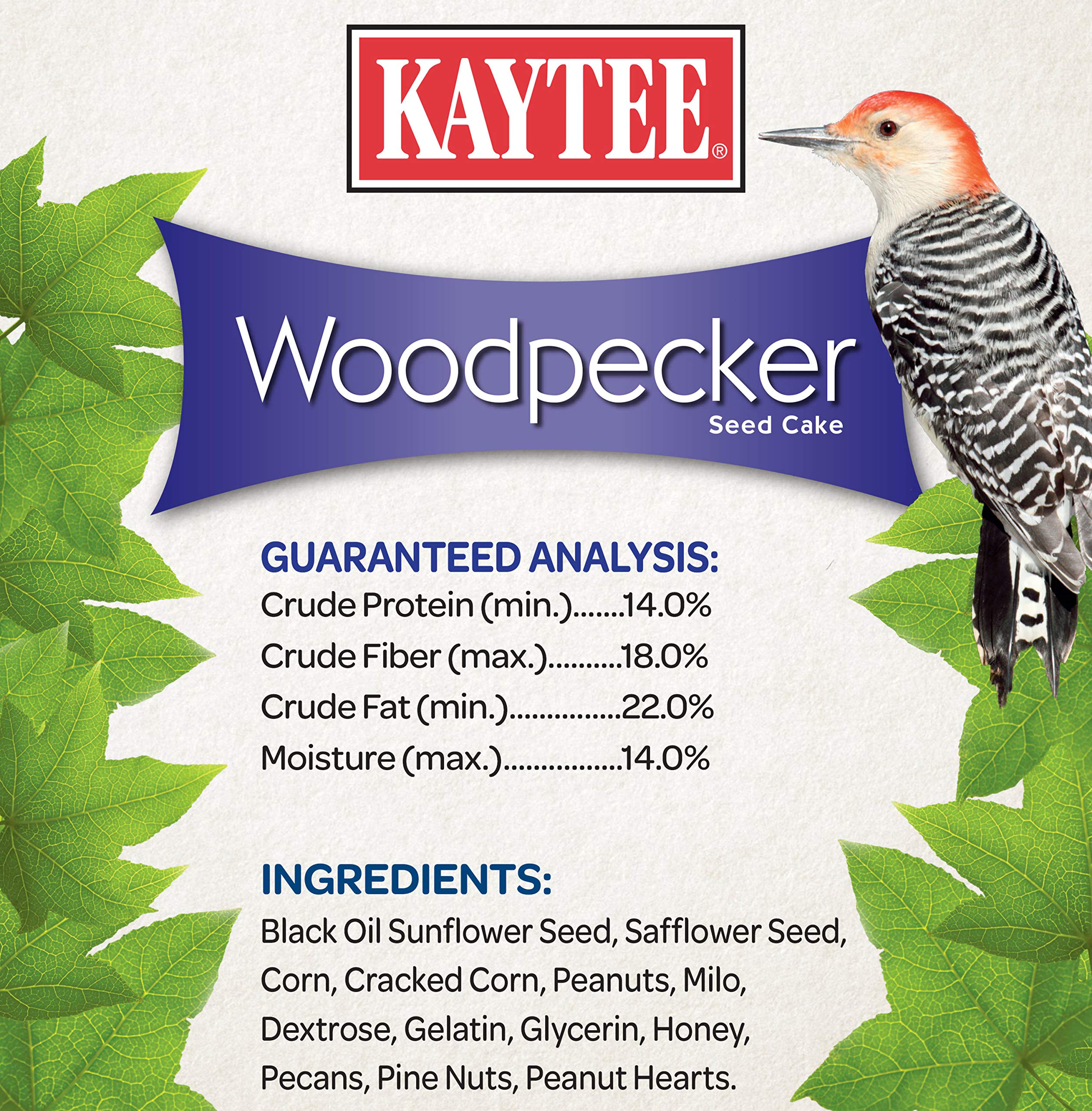 Kaytee Wild Bird Woodpecker Seed Cake Food, 1.85 Pounds (Pack of 2)
