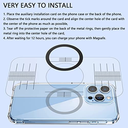 9 Pack Metal Ring Sticker for Magsafe, Magnetic Ring for Wireless Charging Magsafe Ring, Compatible with iPhone 13/12/11/X/8 Pro/Pro Max, Galaxy S21 Car Phone Mount Holder (9 Colors)