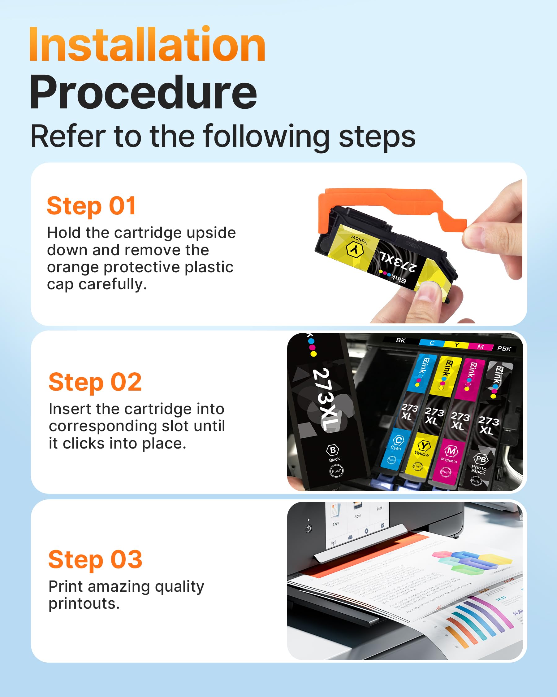 E-Z Ink (TM) Remanufactured Ink Cartridge Replacement for Epson 273XL 273 XL T273XL to use with XP-520 XP-600 XP-610 XP-620 XP-810 XP-820 Printer (2 Black) 2 Pack