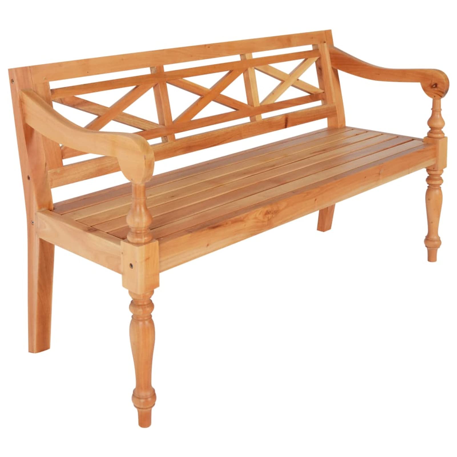 Tidyard Garden Bench Mahogany Wood Porch Chair Wooden Outdoor Bench Light Brown for Backyard, Balcony, Park, Lawn Furniture 53.5 x 19.7 x 32.3 Inches (W x D x H)