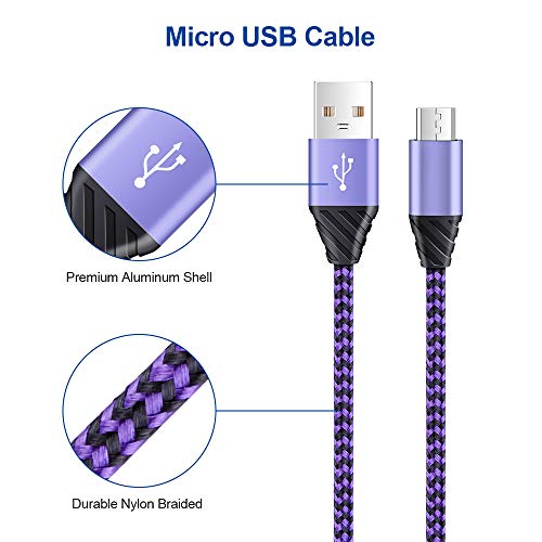 Charger Plug, Charging Block, Dual USB Wall Charger with Micro USB Charger Cable Android Phone Charger for Samsung Galaxy J7V J8, J7 Crown/Prime/Star/Sky Pro/Refine, S7 S6 Plus/Edge/Active