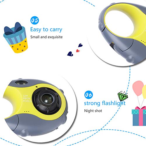 Vifemify Children Camera High Definition Dustproof Anti‑Fall Cartoon Mini Kid Camera Gray Toddler Camera Kids Camera Toy Camera