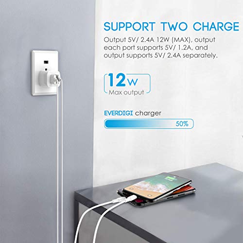 iPhone Charger, 2 Port USB Plug Wall Charger Travel Adapter with MFi Certified 2Pack 3FT Lightning Cable Compatible with iPhone 11 Pro Max/11 Pro/11/Xs Max/Xs/XR/X/8/7/6/SE and More