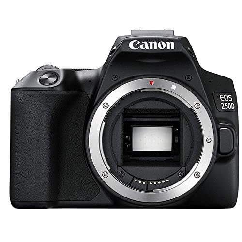 Canon EOS 250D (Rebel Sl3) DSLR Camera Body Only (No Lens) + 32GB Memory + Case + Tripod (20pc Bundle) (Renewed)