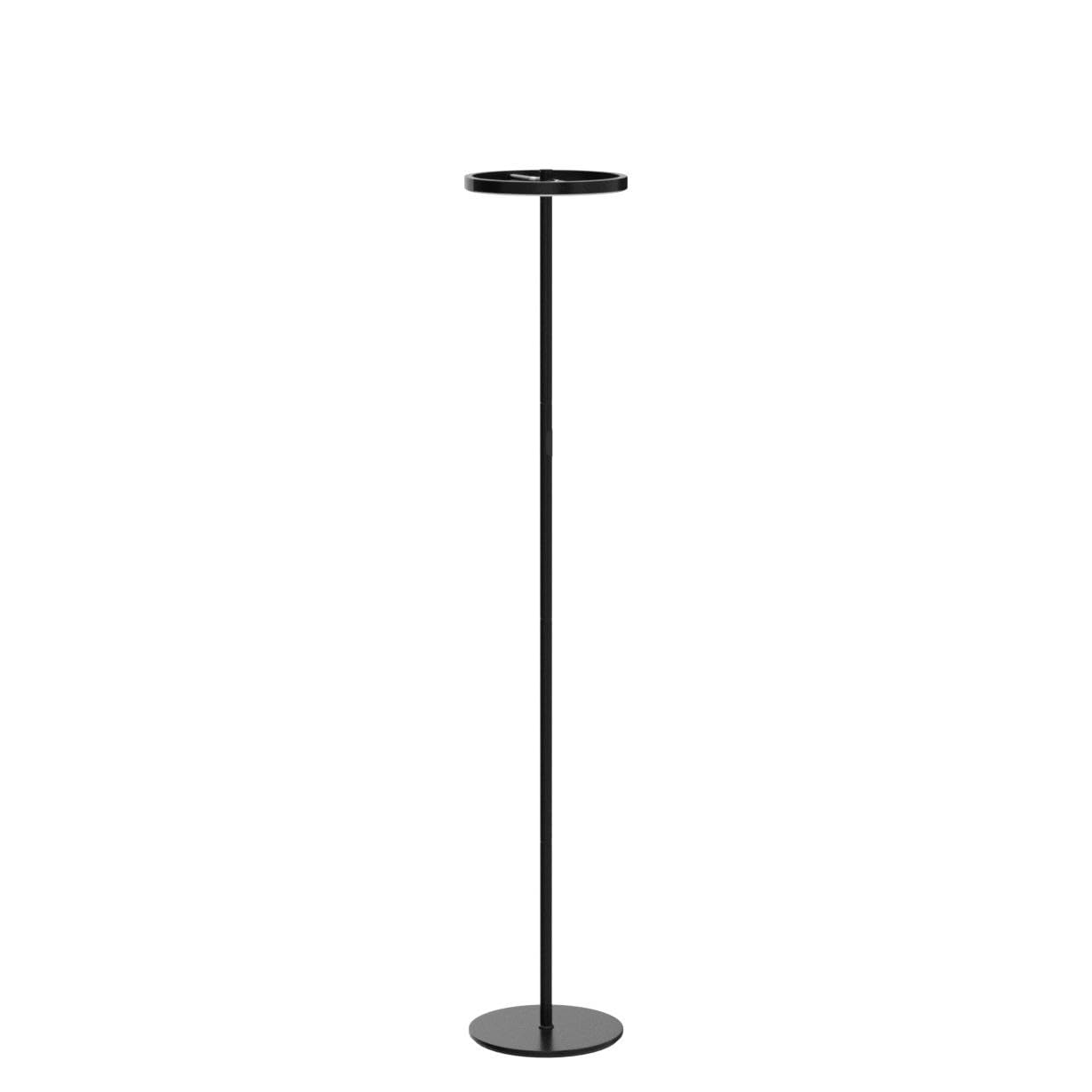 Brightech Halo Split Floor Lamp, Modern Bright LED Torchiere Floor Lamp for Offices - Dimmable, Tall Standing Lamp for Living Room or Bedroom - Adjustable Light w/ Rotating Angles - Jet Black
