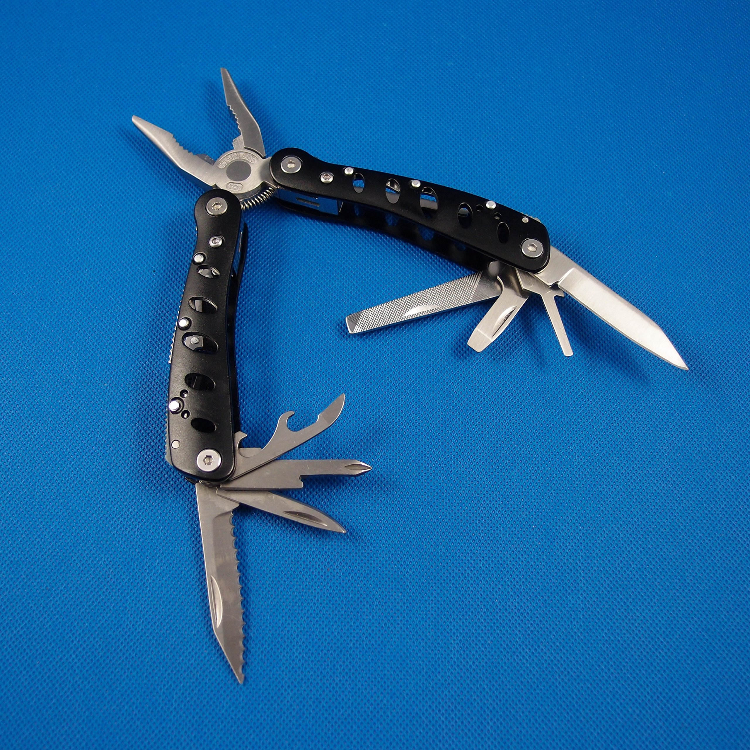 Tools of LifeĀ® Multitool Deluxe Black-Multi Tool Pouch Folding Hand Tool, Multifunction, Multipurpose Survival Tool with Gift Box