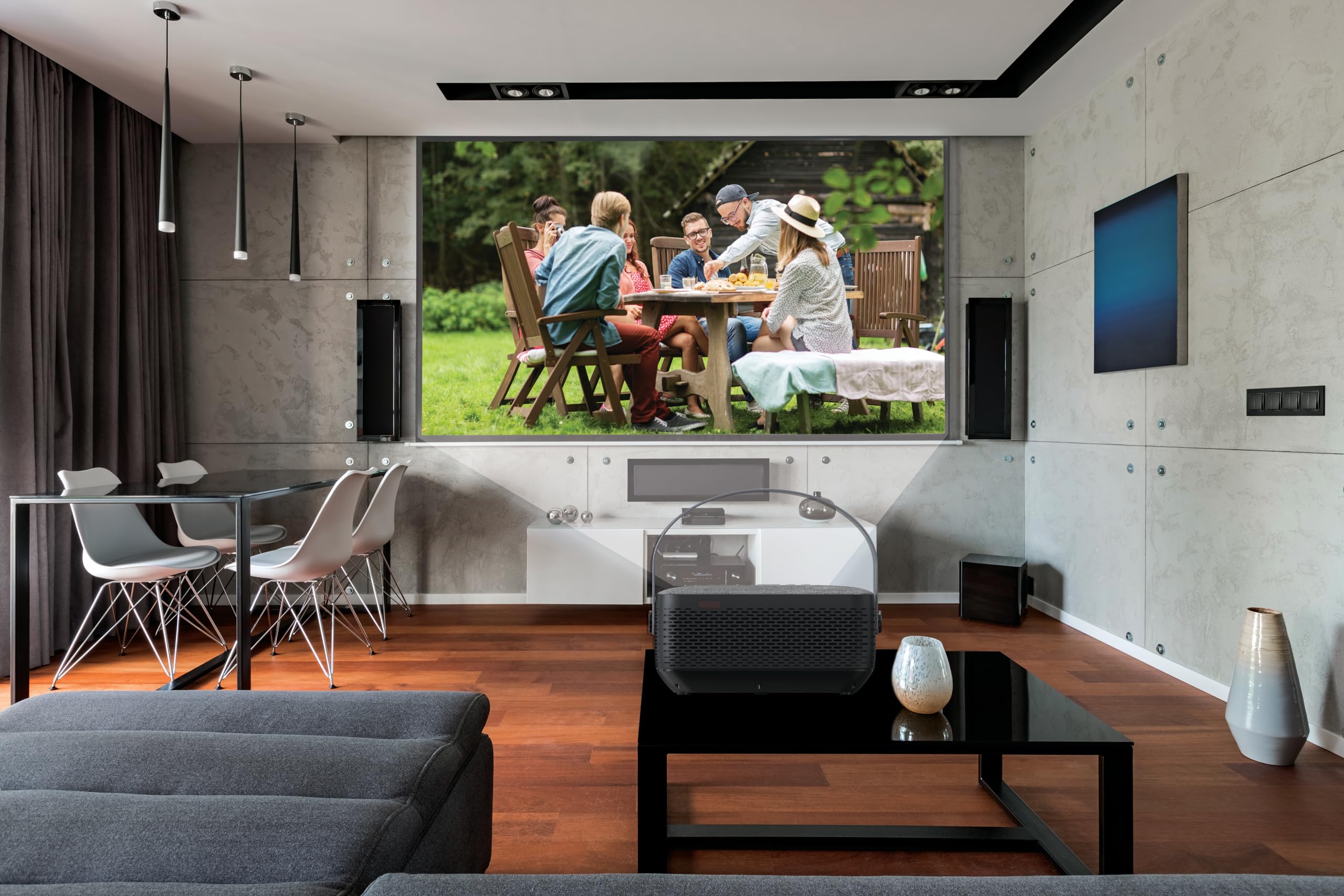 Naxa Electronics NYP-2003 Portable 100″ Home Theater 720P LCD Projector Player with Built-in Rechargeable Battery, Bluetooth, HDMI, USB 2.0, MicroSD Card Support, Black (NVP-2003)