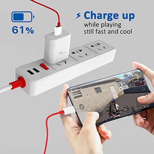 Warp Charger 65W for OnePlus 9R/9RT 5G/9/9 Pro, OnePlus Charger Warp Charge for OnePlus Nord 2 5G/8T/8T+ 5G,USB Wall Plug Block Replacement with Warp Charging USB A to C Cable(3.3ft)