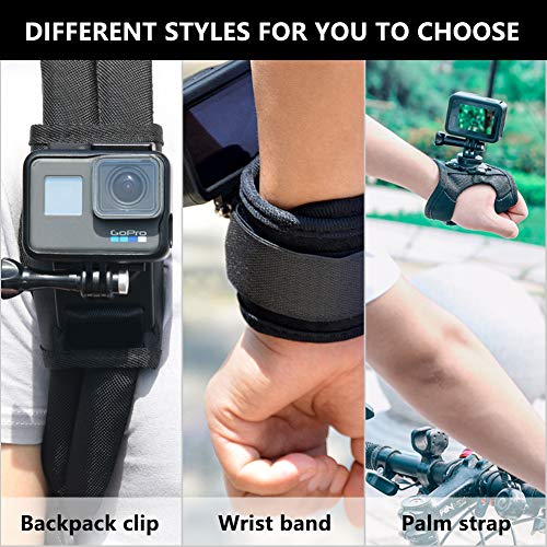ParaPace 360 Degree Rotation Hand Strap Mount for GoPro Hero 10 9 8 7 6 5 Black Session,Hand Glove Wrist Strap Mount for AKASO Xiaoyi DJI OSMO Action Camera Accessories